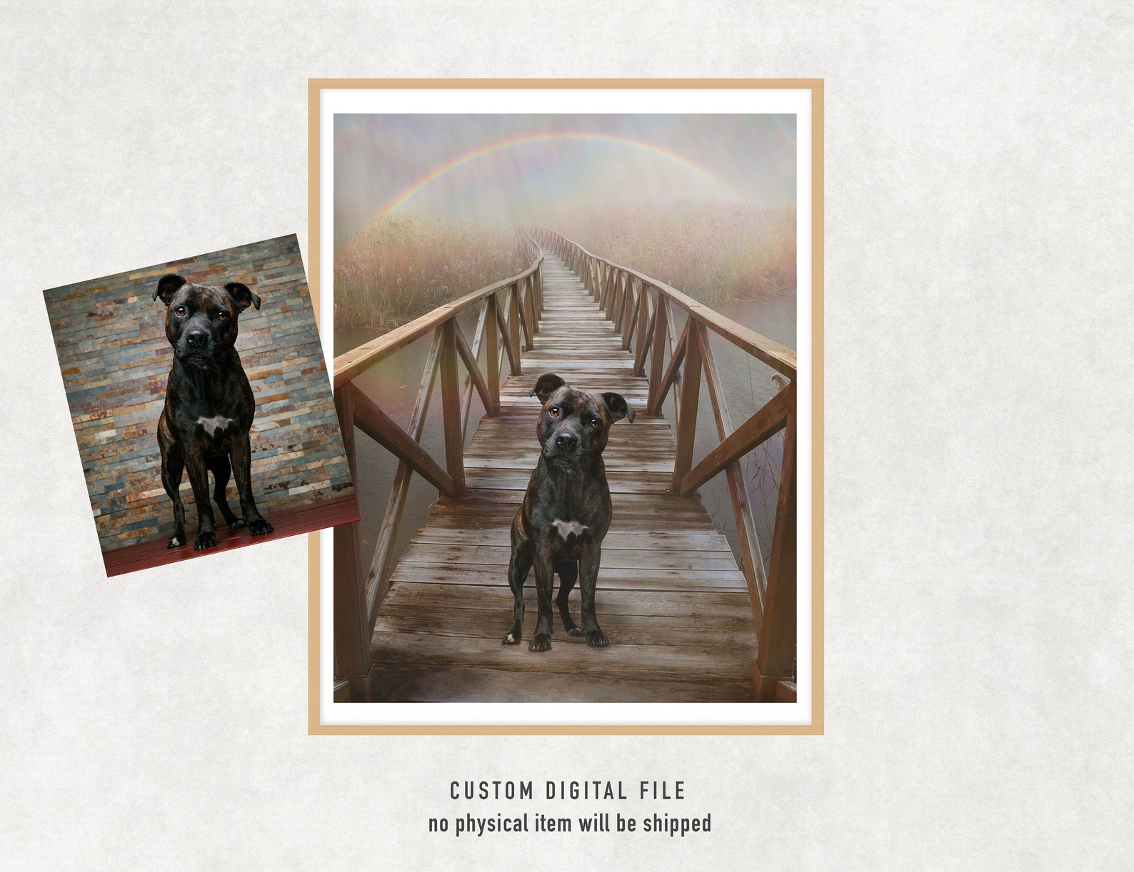 Dog Passed Over the Rainbow Bridge, Dog Lovers Loss, Memorial Gift Dog ...