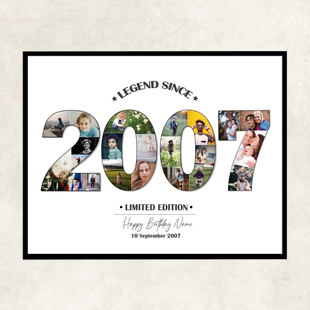18th Personalised Birthday Gift Photo Collage, 18 Birthday Photo ...