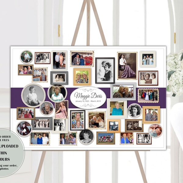 Funeral Photo Collage Sign - Etsy