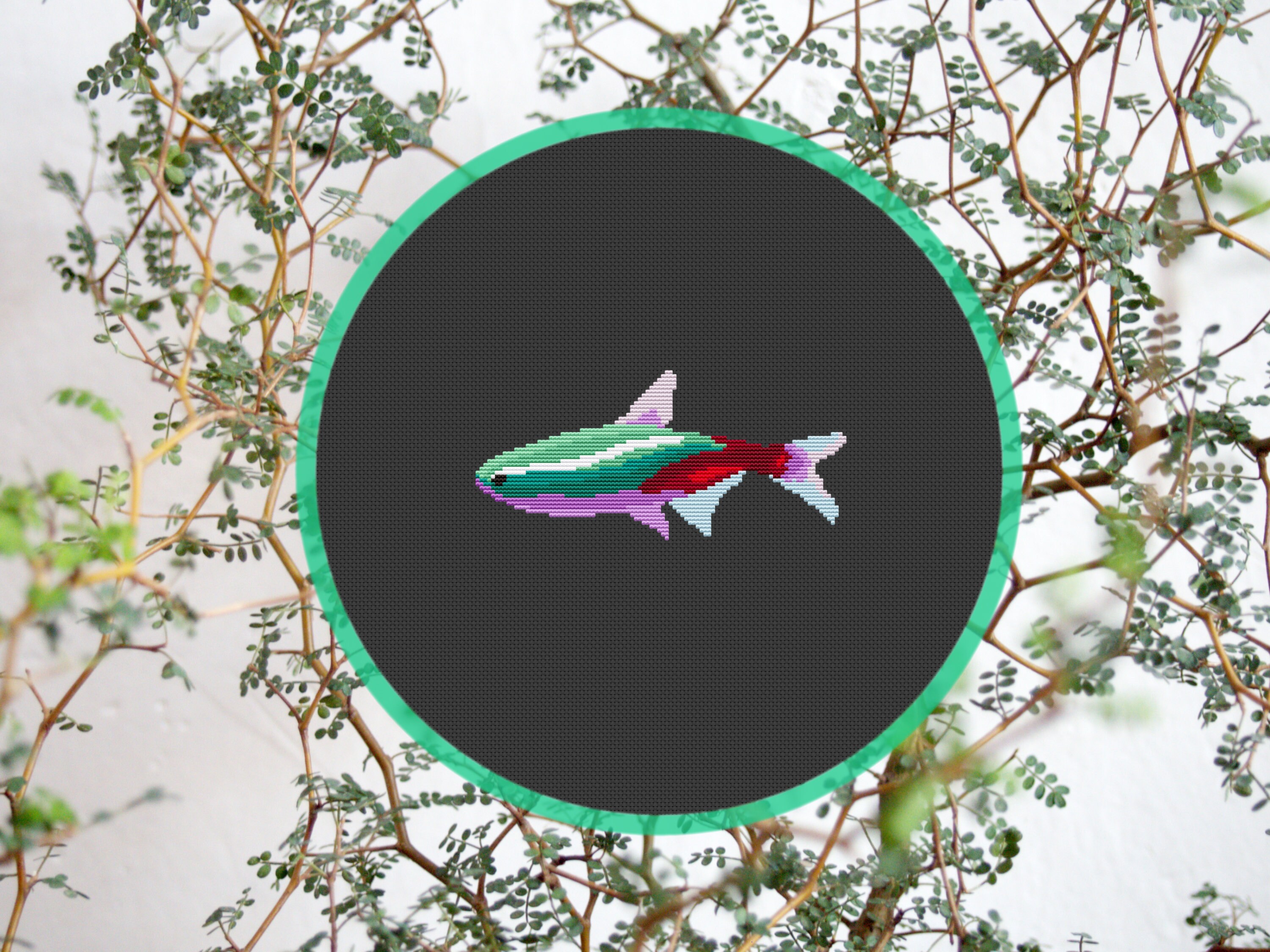 Neon Tetra Digital Cross Stitch Pattern - Etsy