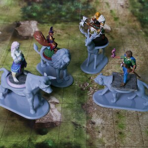Dnd - Mounted Combat Miniatures (lion, Tiger, Deer, Bull) - Etsy