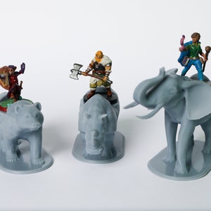 Dnd - Mounted Combat Miniatures (elephant, Rhino, Bear) - Etsy