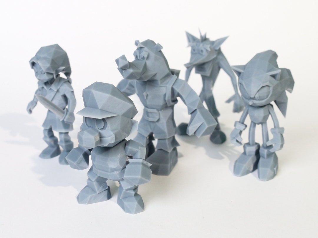 3d Printed Low Poly Game Characters - Etsy