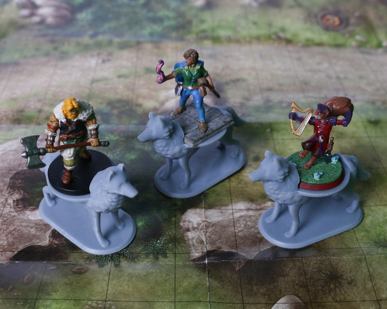 Dnd - Mounted Combat Dire Wolf Miniature Set(4) - Etsy