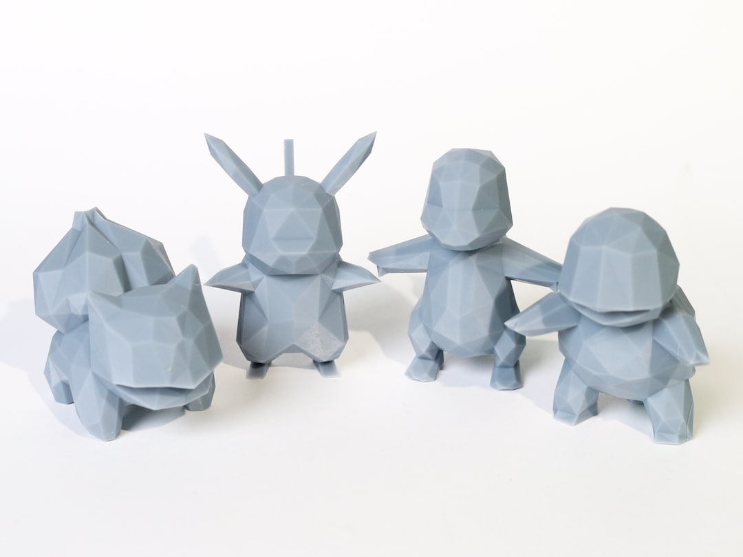 3d Printed Low Poly Poke-starters - Etsy