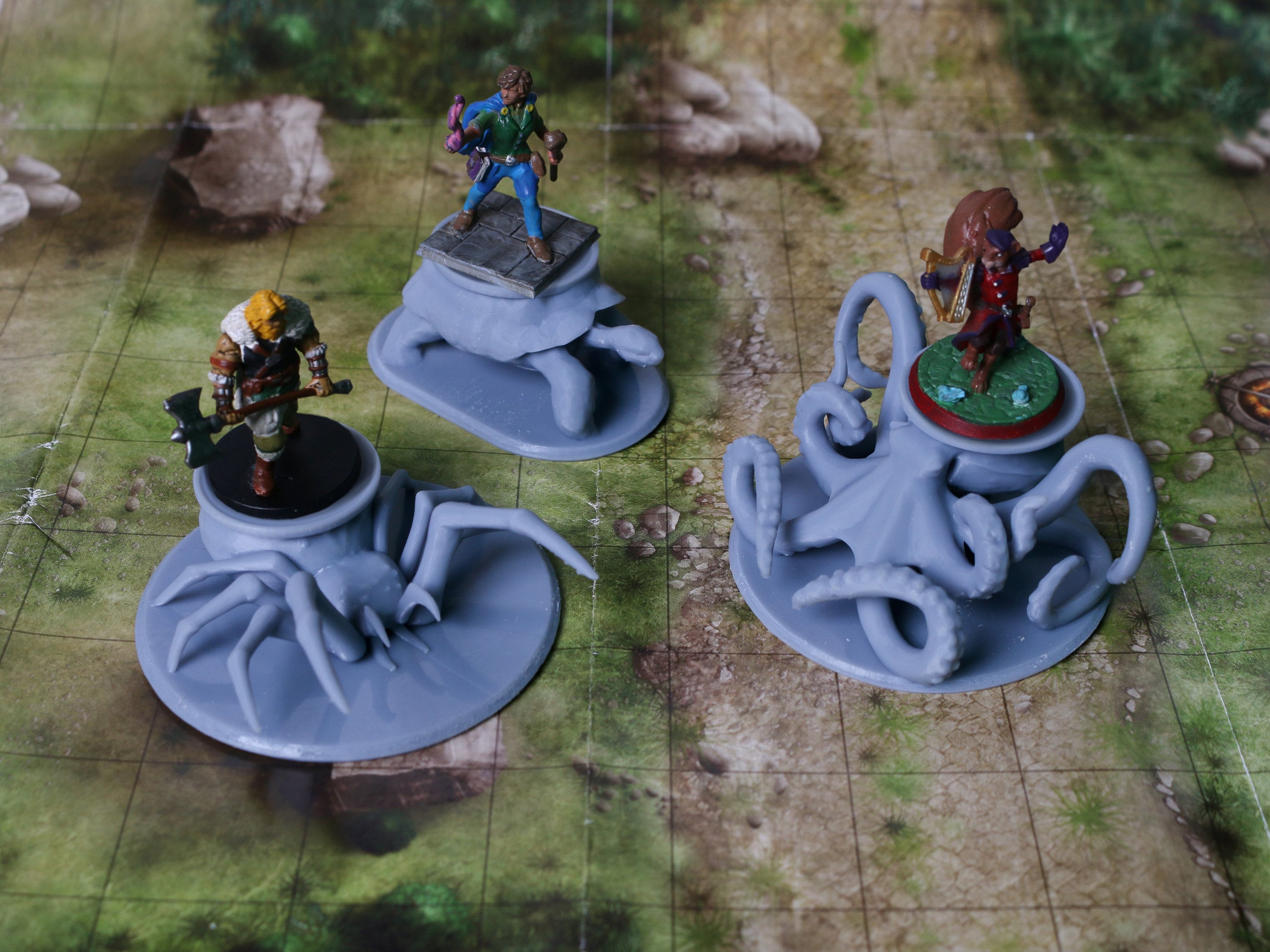 Dnd Mounted Combat Miniatures tortoise Spider Octopus - Etsy