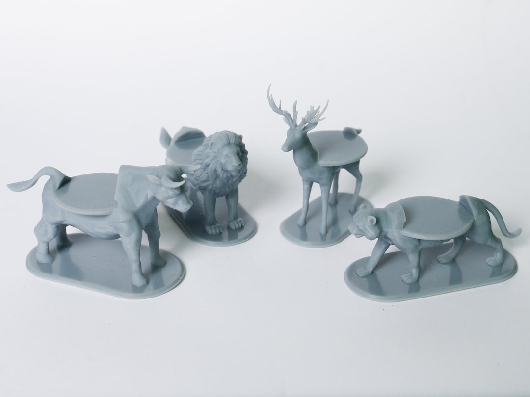 Dnd - Mounted Combat Miniatures (lion, Tiger, Deer, Bull) - Etsy