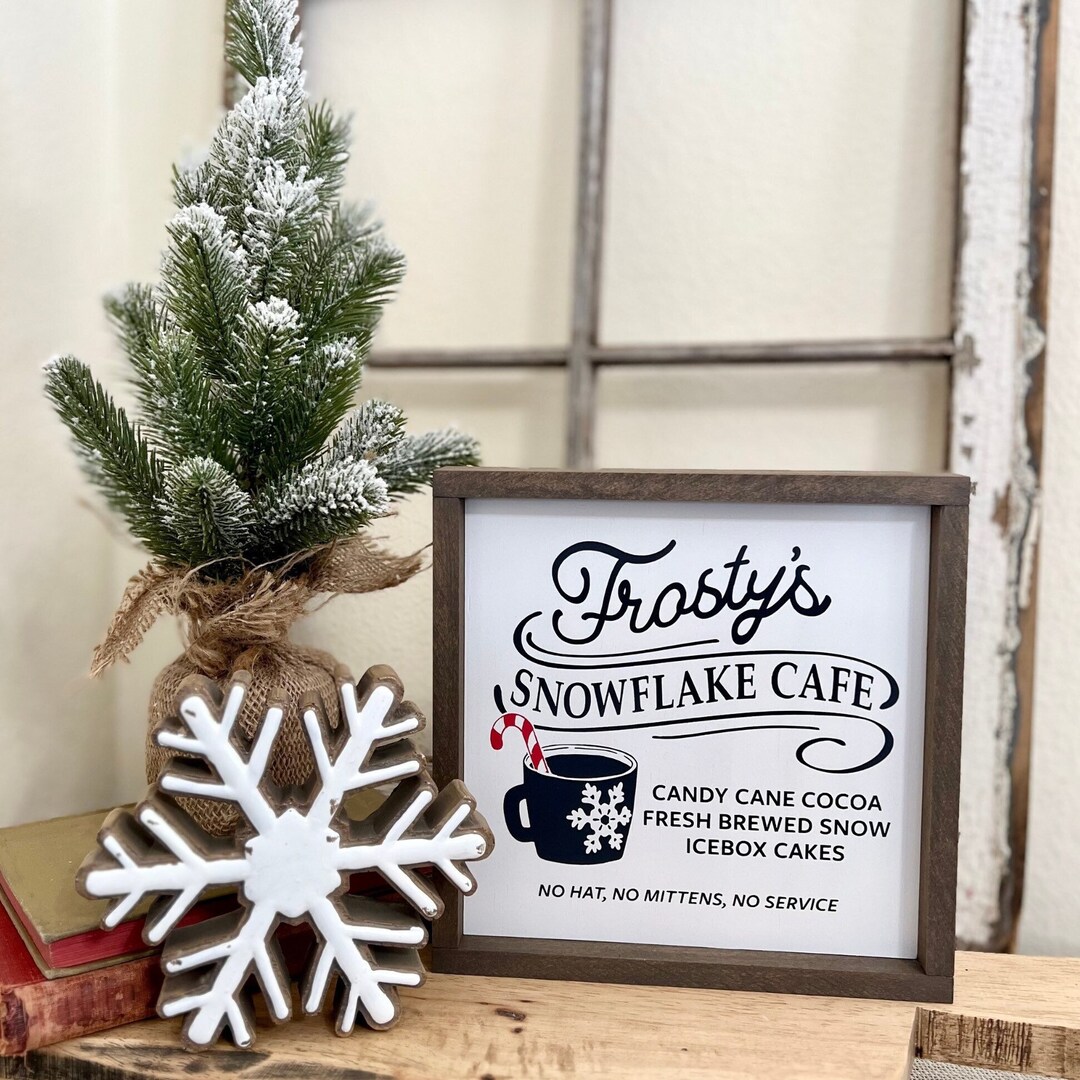 Frosty the Snowman, Hot Cocoa Bar Decor, Snowflake Signs, Winter Coffee ...