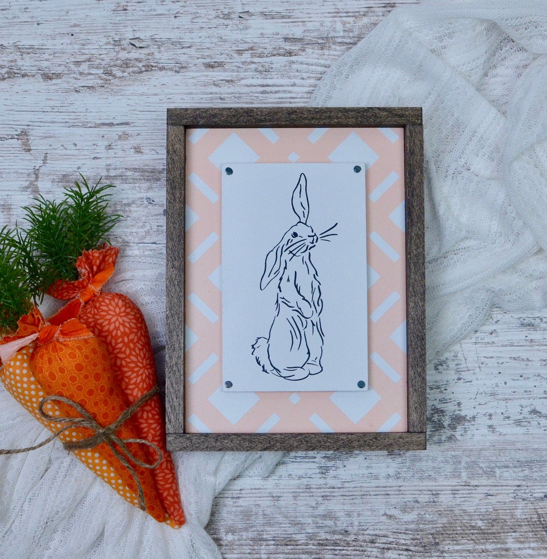 Wood Bunny Sign, Bunny Decor, Easter Mantel Decor, Easter Wood Sign ...