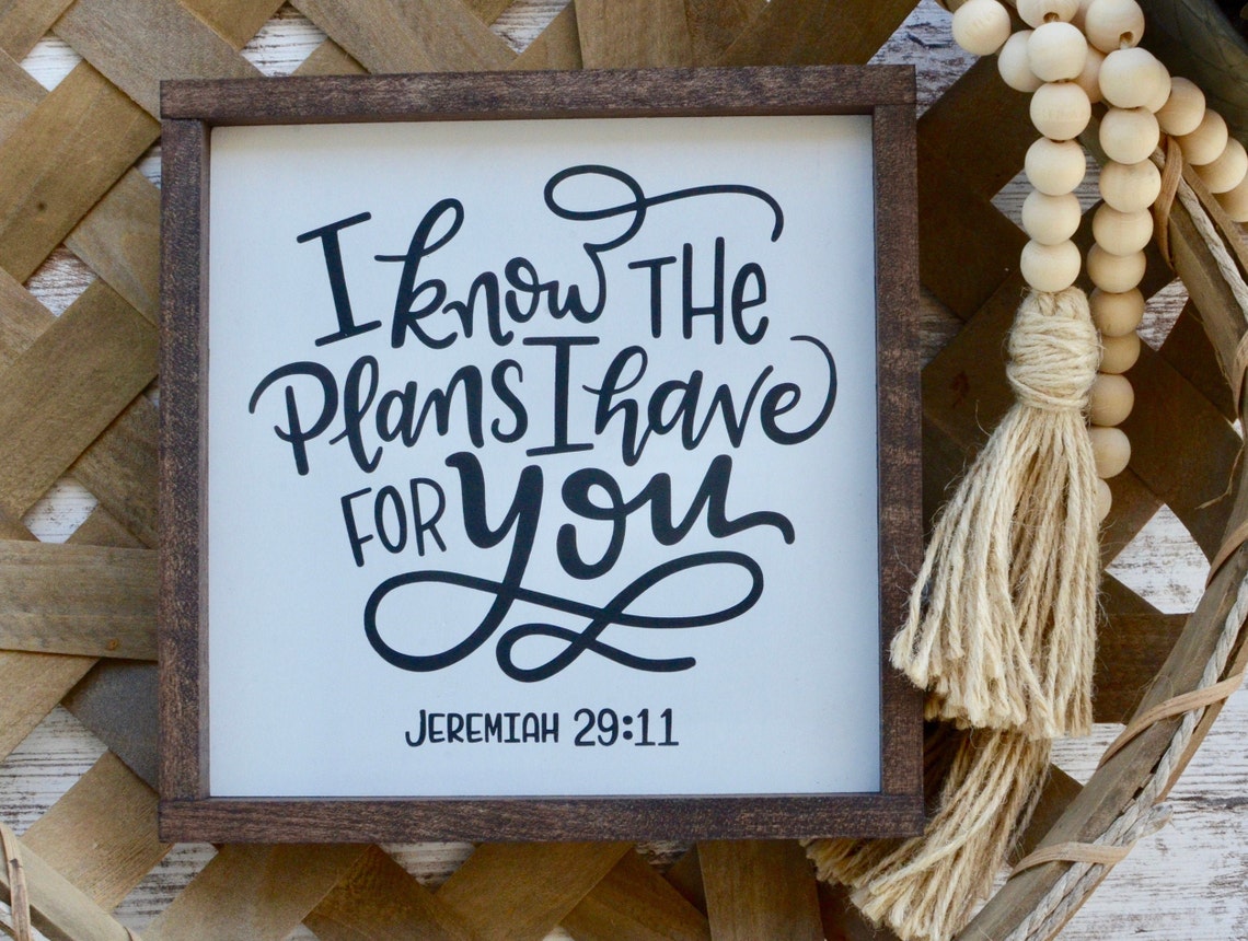 I Know the Plans I Have for You Sign Framed Bible Verse | Etsy