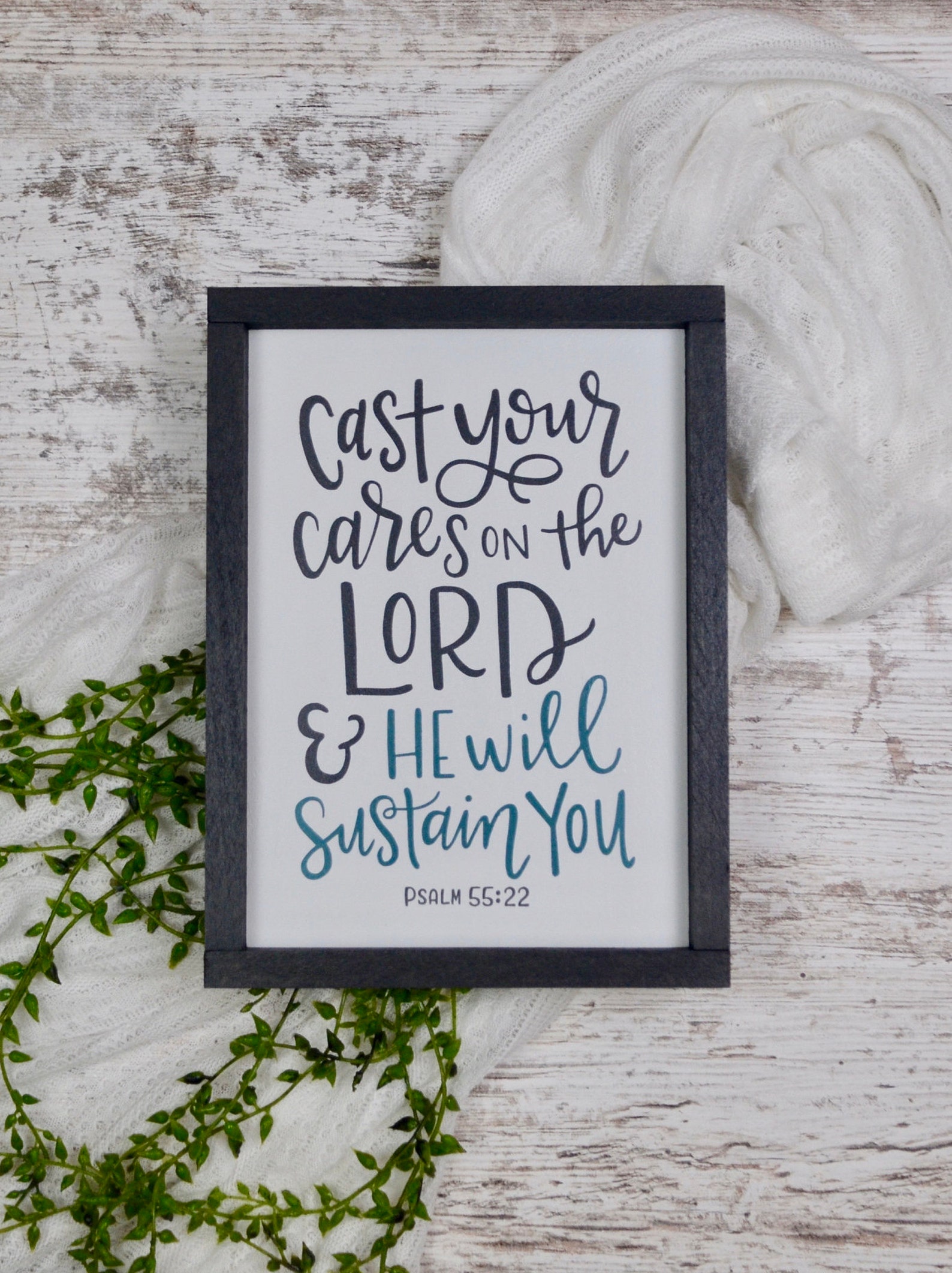 Cast Your Cares on the Lord & He Will Sustain You Sign - Etsy
