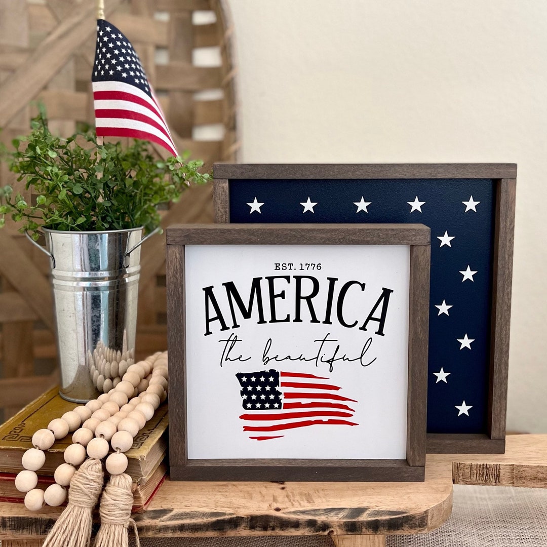 Americana Decor, Patriotic Sign, 4th of July Decor, Patriotic Decor ...