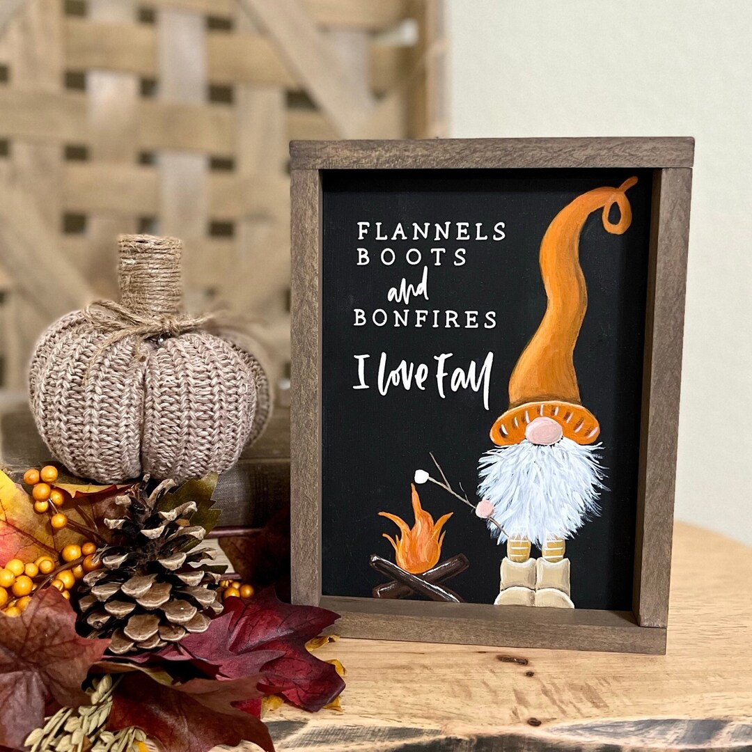 Fall Gnome, Fall Wood Sign, Gnome Sign, Fall Tiered Tray, Fall Decor - Etsy