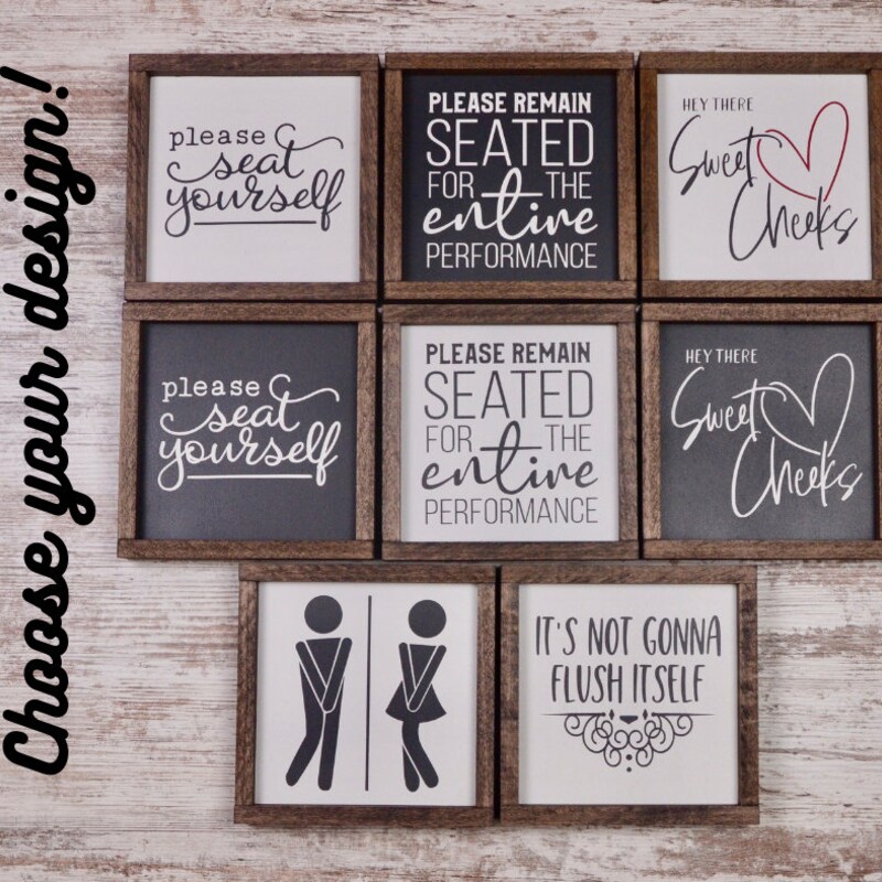 Bathroom Mini Sign - Etsy
