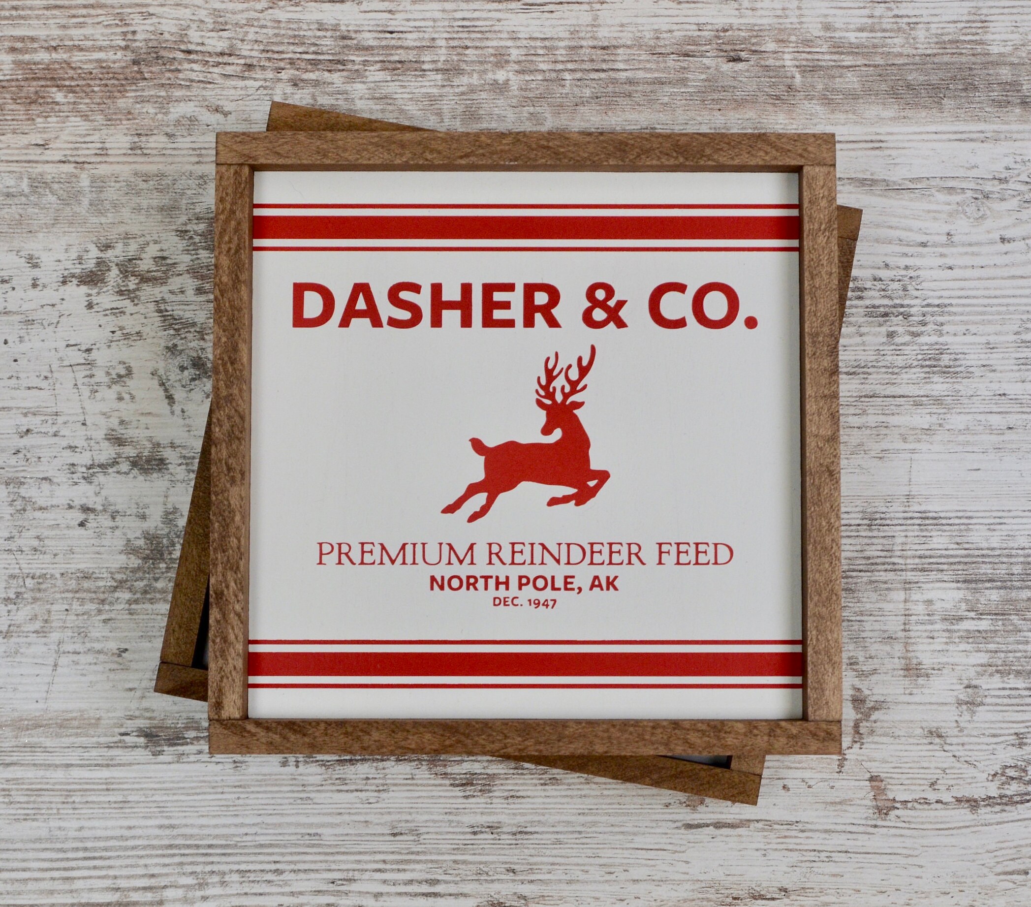 Dasher & Co Reindeer Wood Sign Farmhouse Christmas Reindeer | Etsy