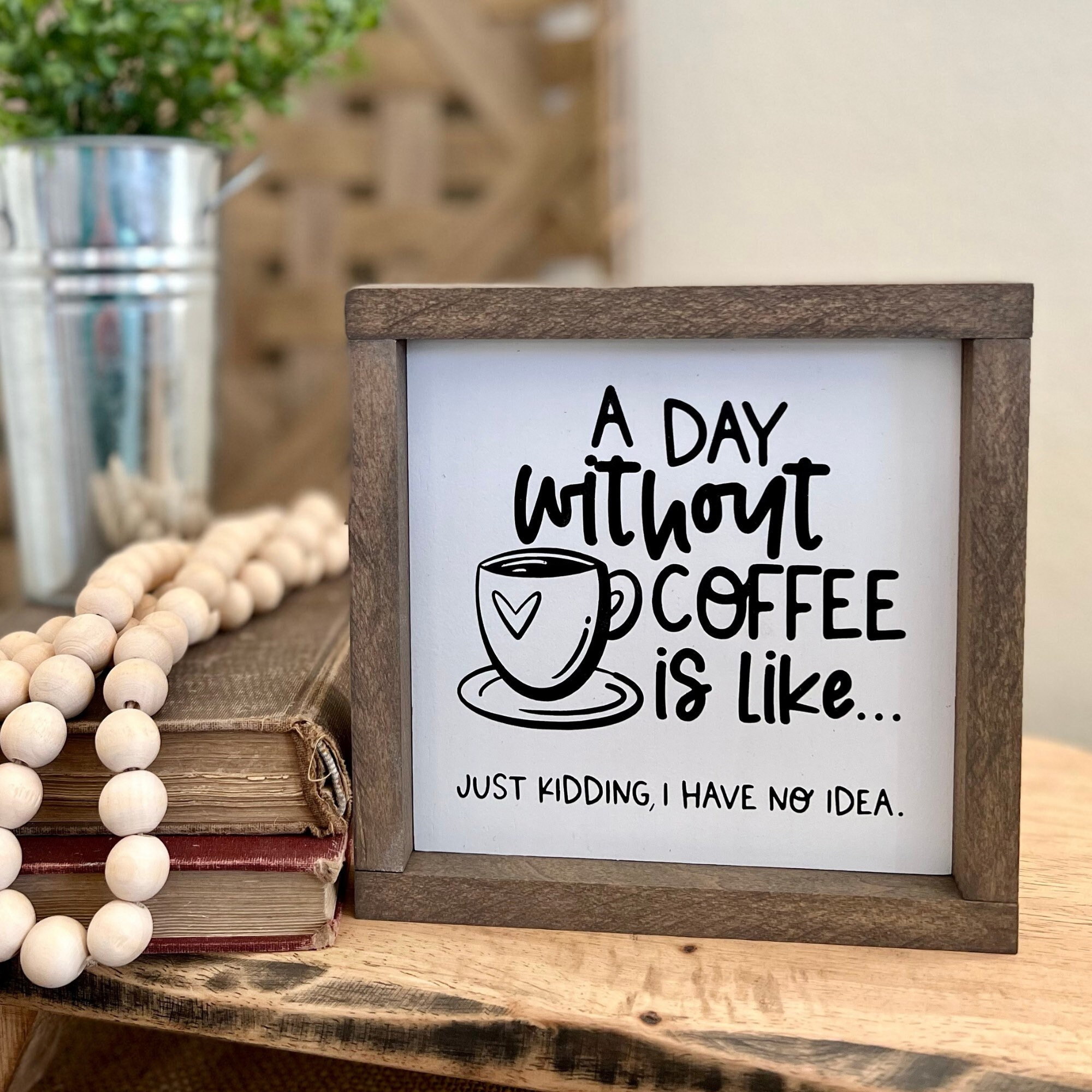 Coffee Bar Sign Wooden Coffee Sign Funny Kitchen Signs | Etsy