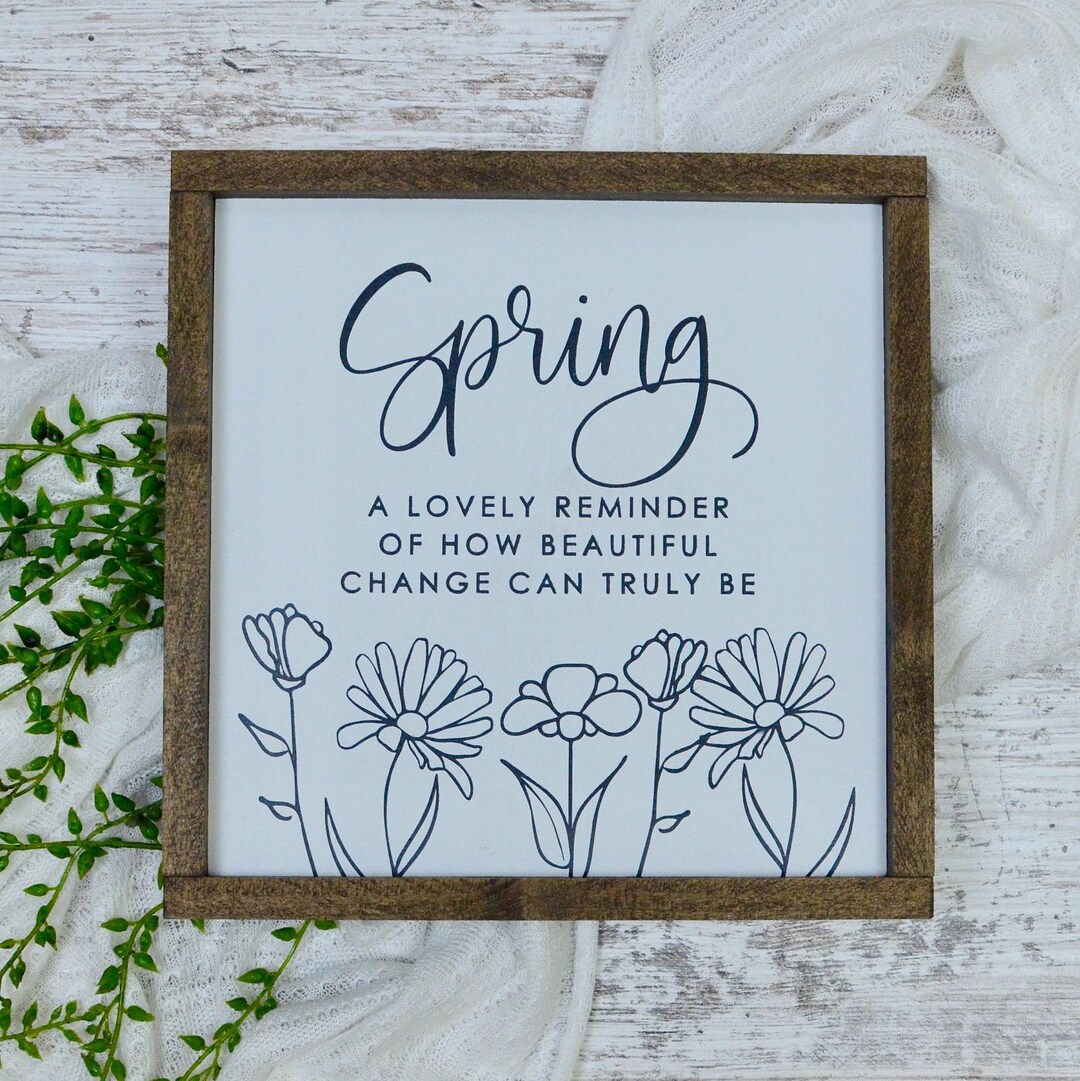 Spring Wood Sign, Spring Shelf Decor, Welcome Spring, Flower Sign ...