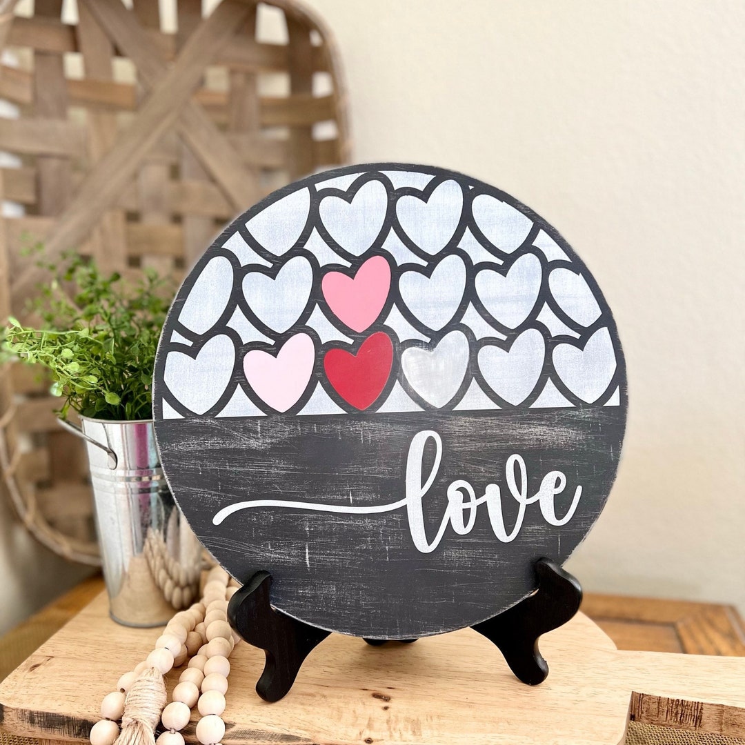 Valentine Wood Sign, Love Wooden Sign, Valentine Mantel Decor ...