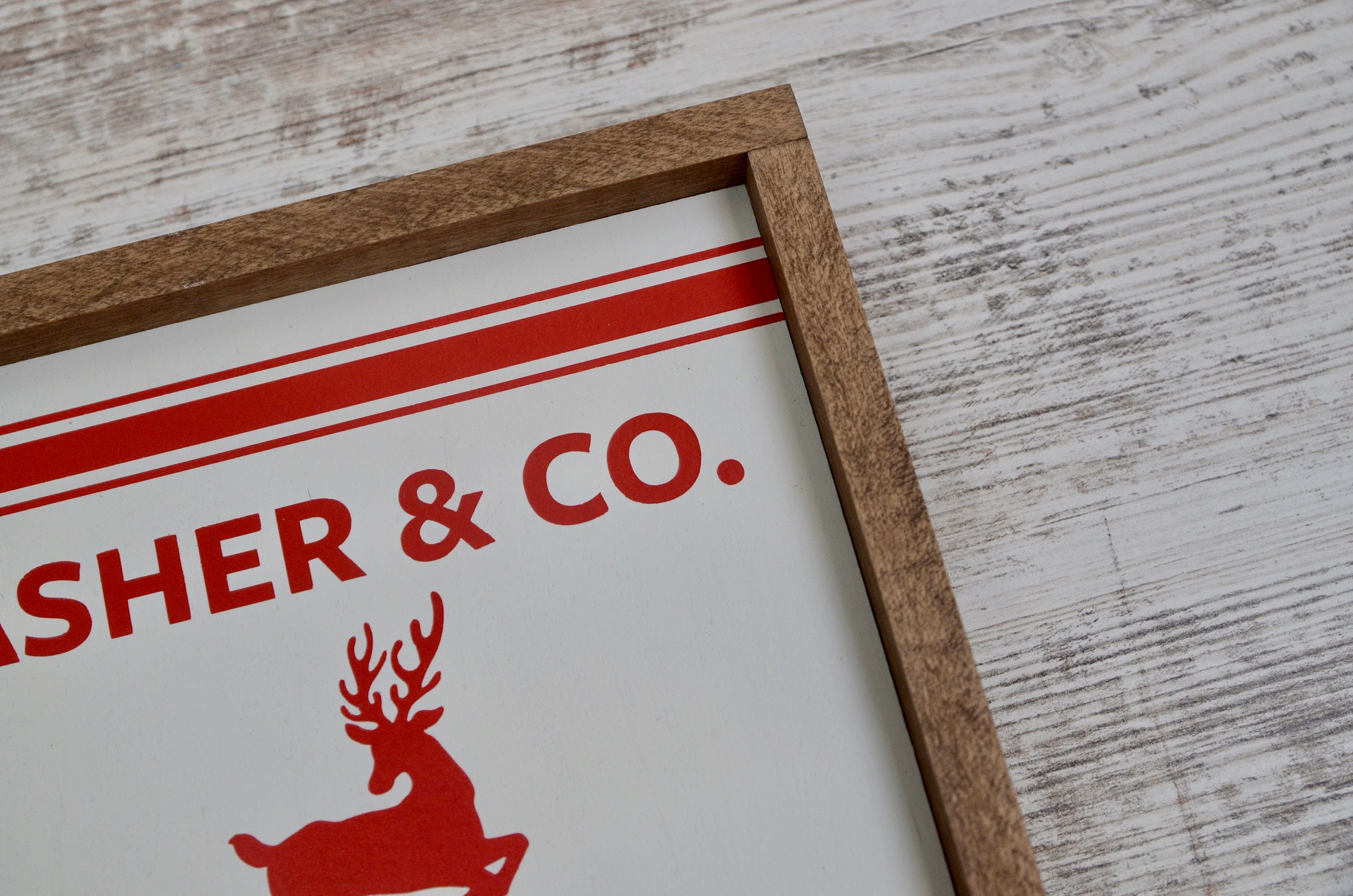 Dasher & Co Reindeer Wood Sign Farmhouse Christmas Reindeer - Etsy.de