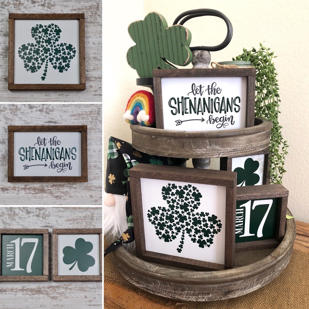 St Patrick's Day Sign Bundle, Shamrock Sign, March 17 Sign, Let the ...