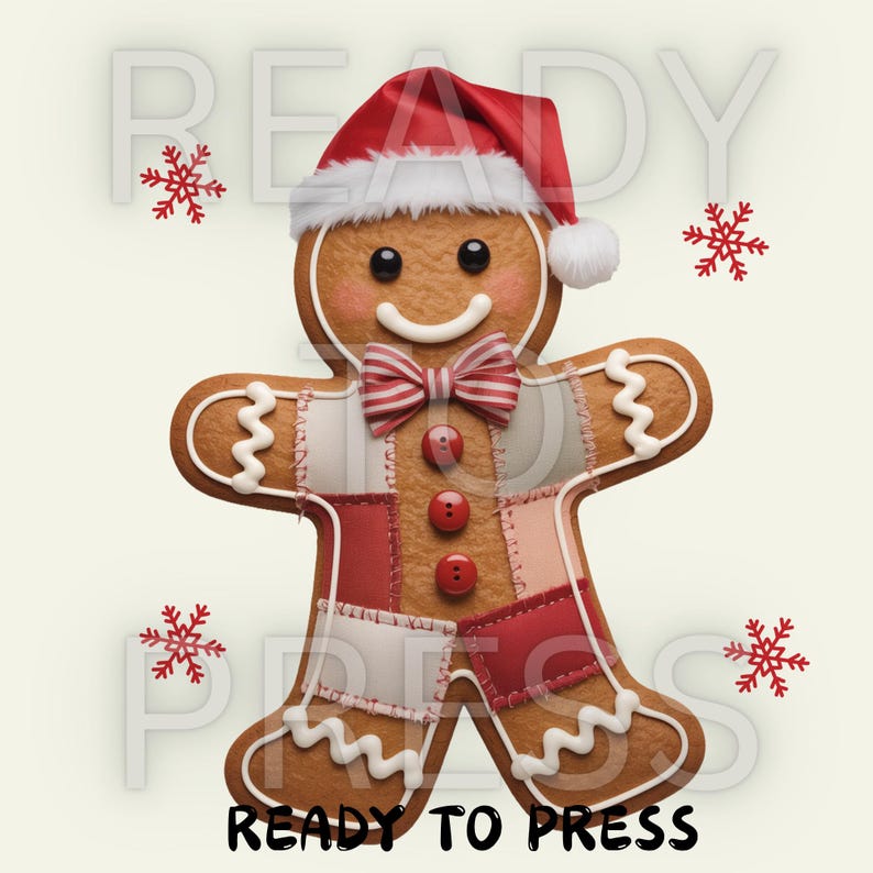Gingerbread Man Crochet Yarn T Shirt Transfer - Etsy