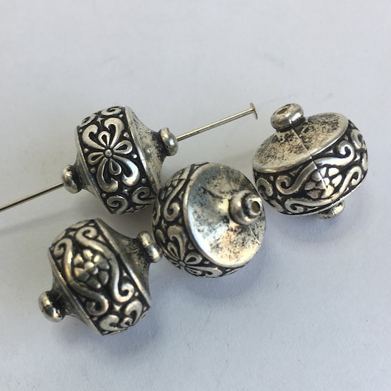 12pcs 15mm Filigree Barrel Bead Silver or Gold Over Copper - Etsy