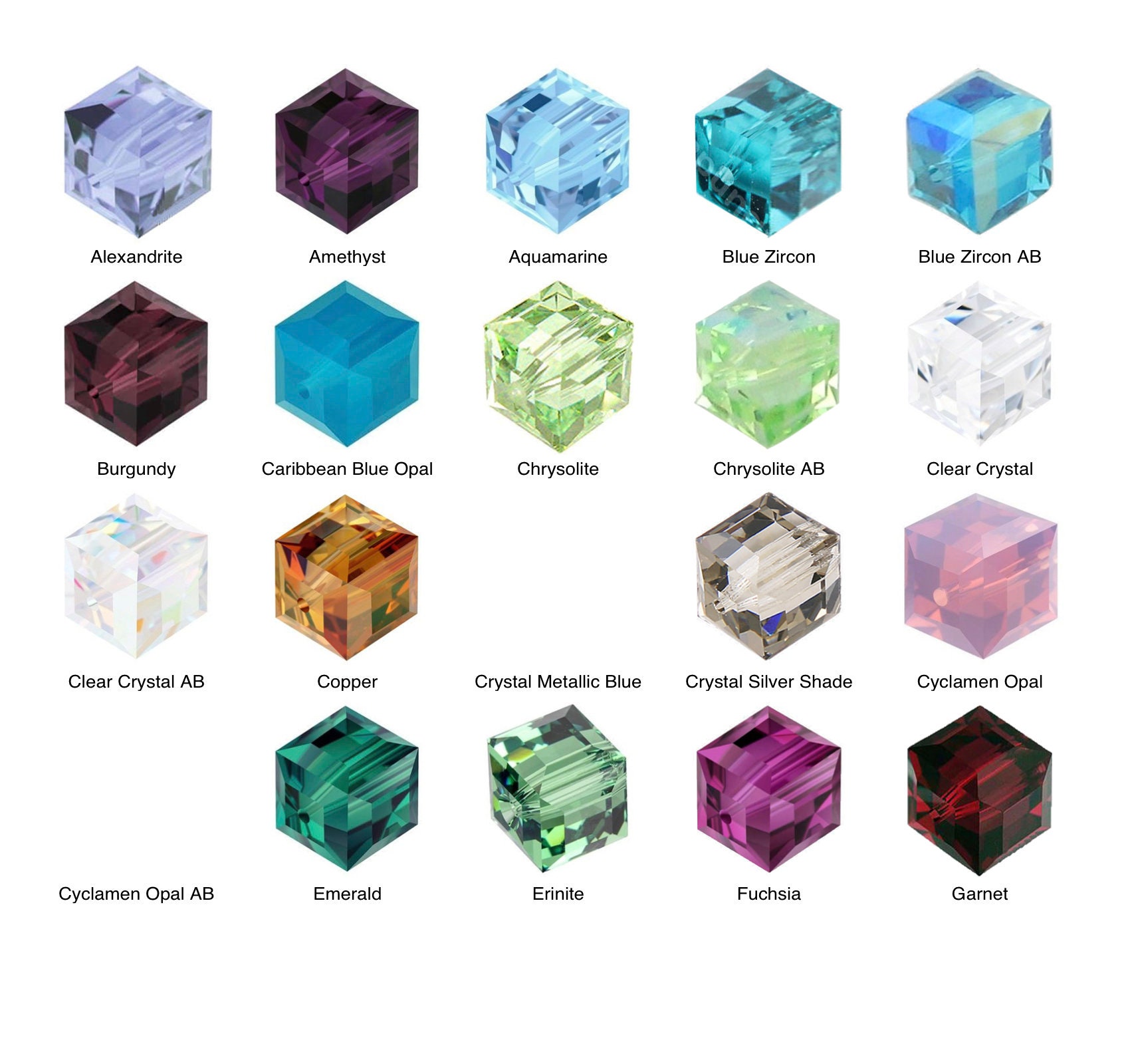 Pick 12pcs Swarovski 8mm Cube 5601 Austrian Crystal Beads | Etsy