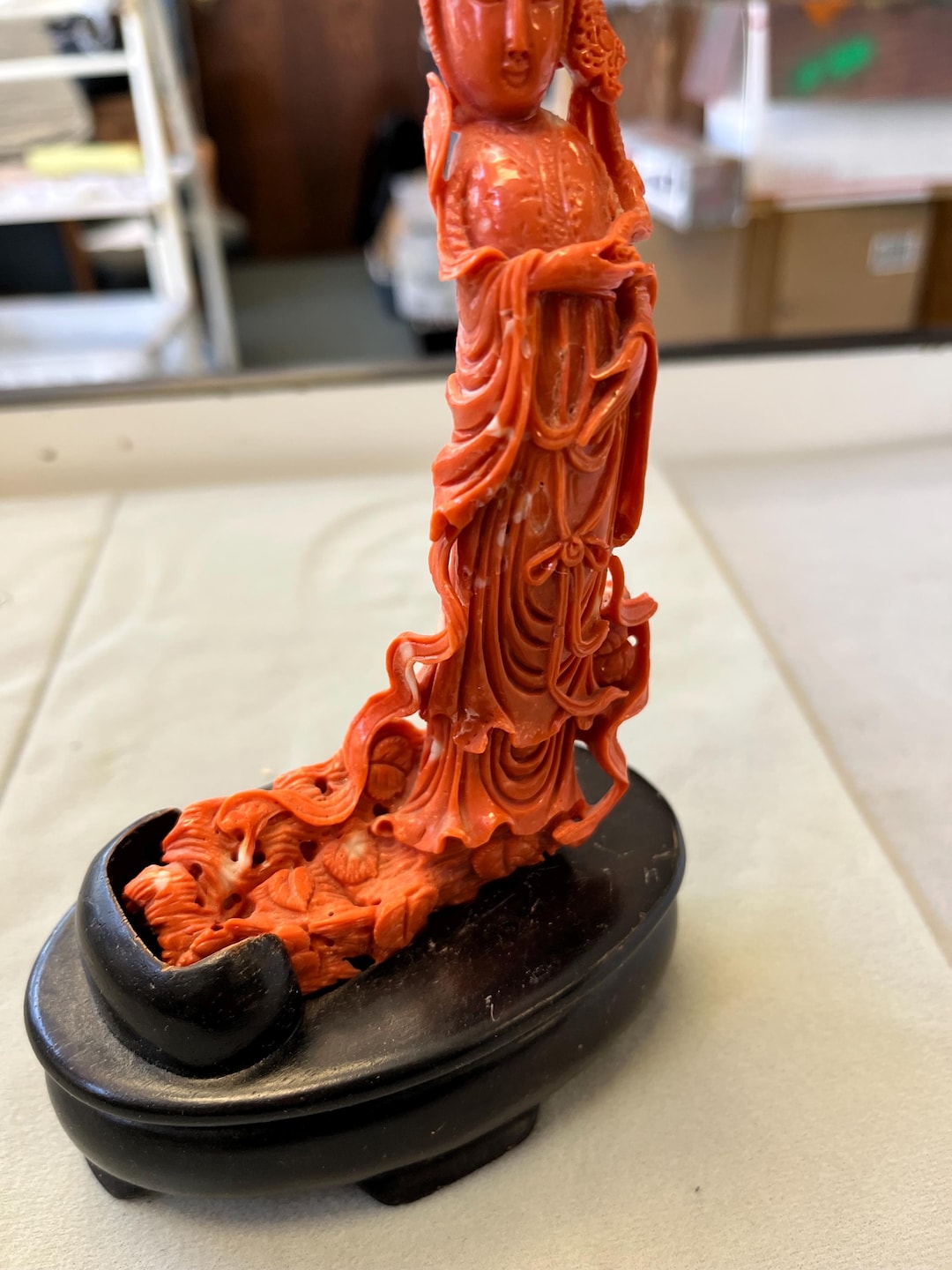 Genuine Red ITALIAN Coral Vintage Statue, Handmade 1980 Imported From ...