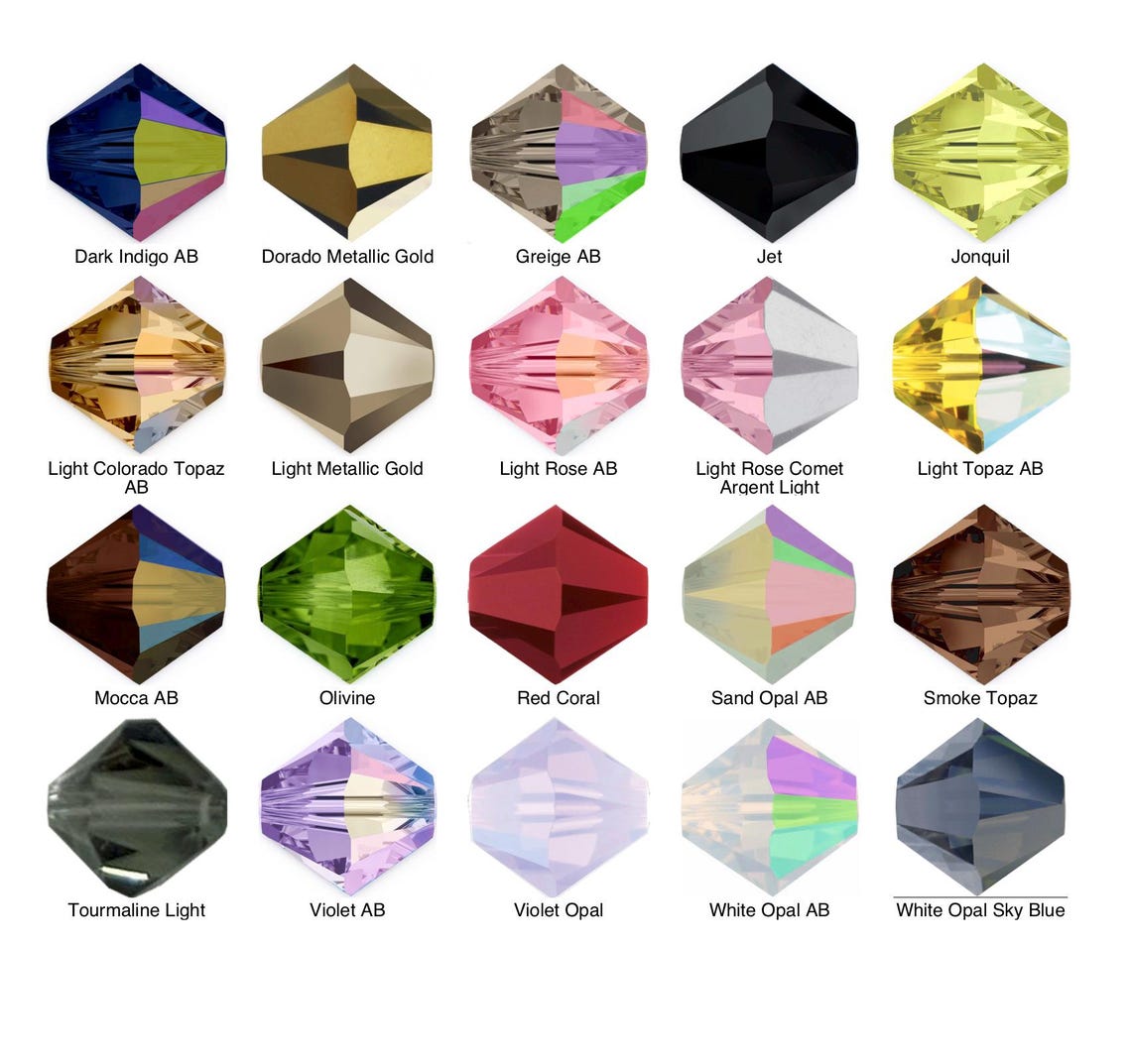 Pick 25pcs Swarovski 6mm Bicone Genuine Authenic Austrian Crystal Beads ...