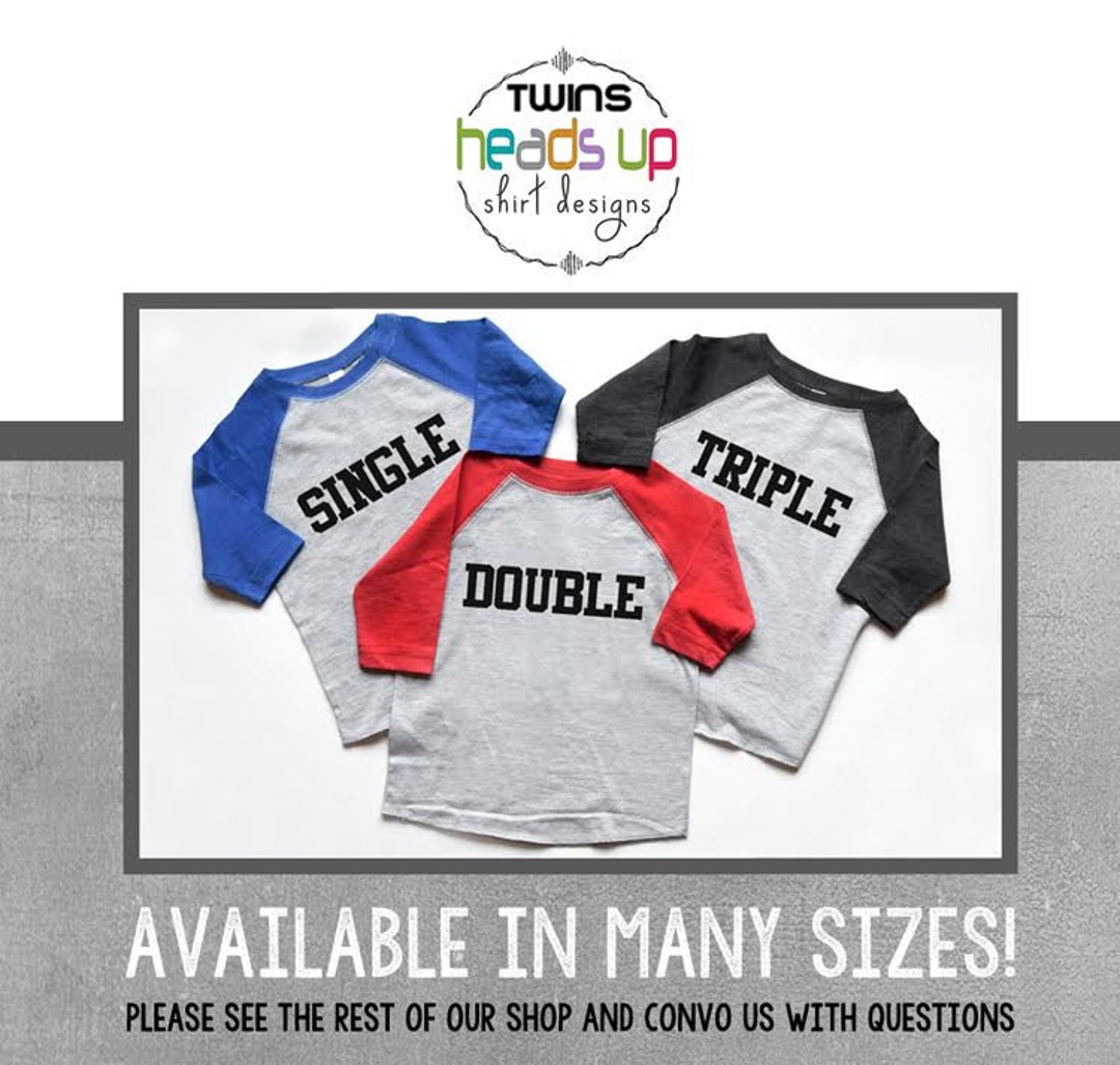 Triplet Baseball Shirts Boy/girl - Triplet Raglan Tshirts Single/double ...