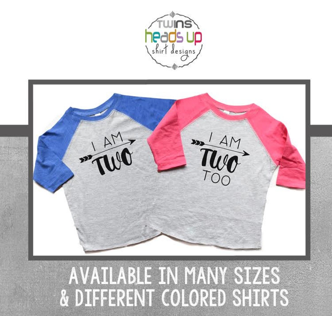 Twin Two Birthday Shirts Raglan Boy/girl - I Am Two/i Am Two Too ...