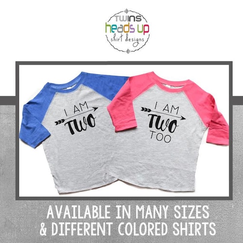 Twin Two Birthday Shirts Raglan Boy/girl I Am Two/i Am Two | Etsy