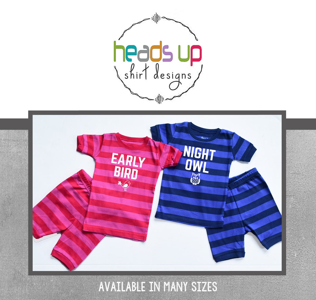 Twin/sibling Matching Pajamas - Early Bird/night Owl Boy or Girl Kids ...