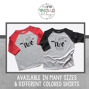 Second Birthday Shirts Twin Boys Twin Boy 2nd Birthday Shirts Raglan I ...