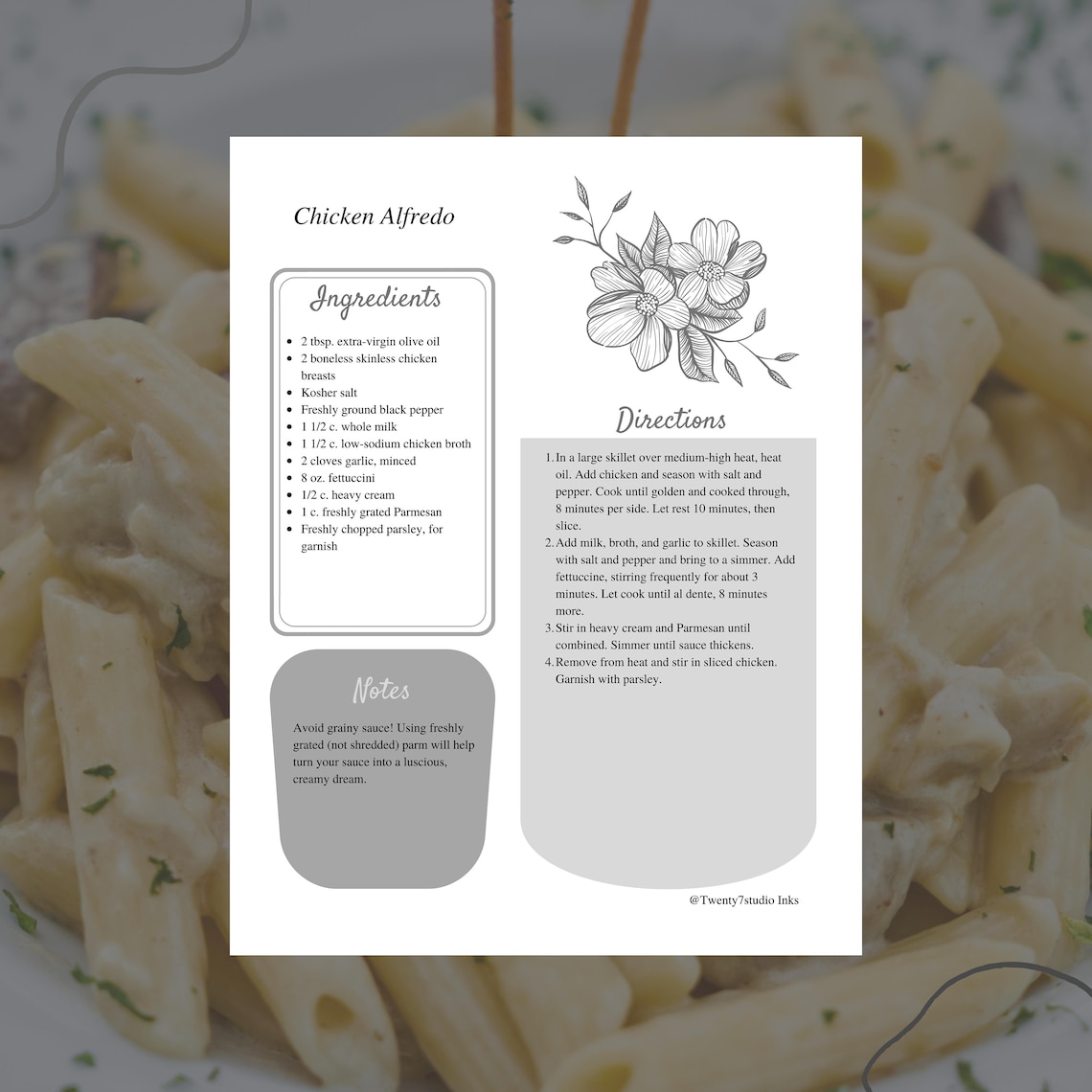 Editable Recipe Template Printable Recipe Template Digital Download ...