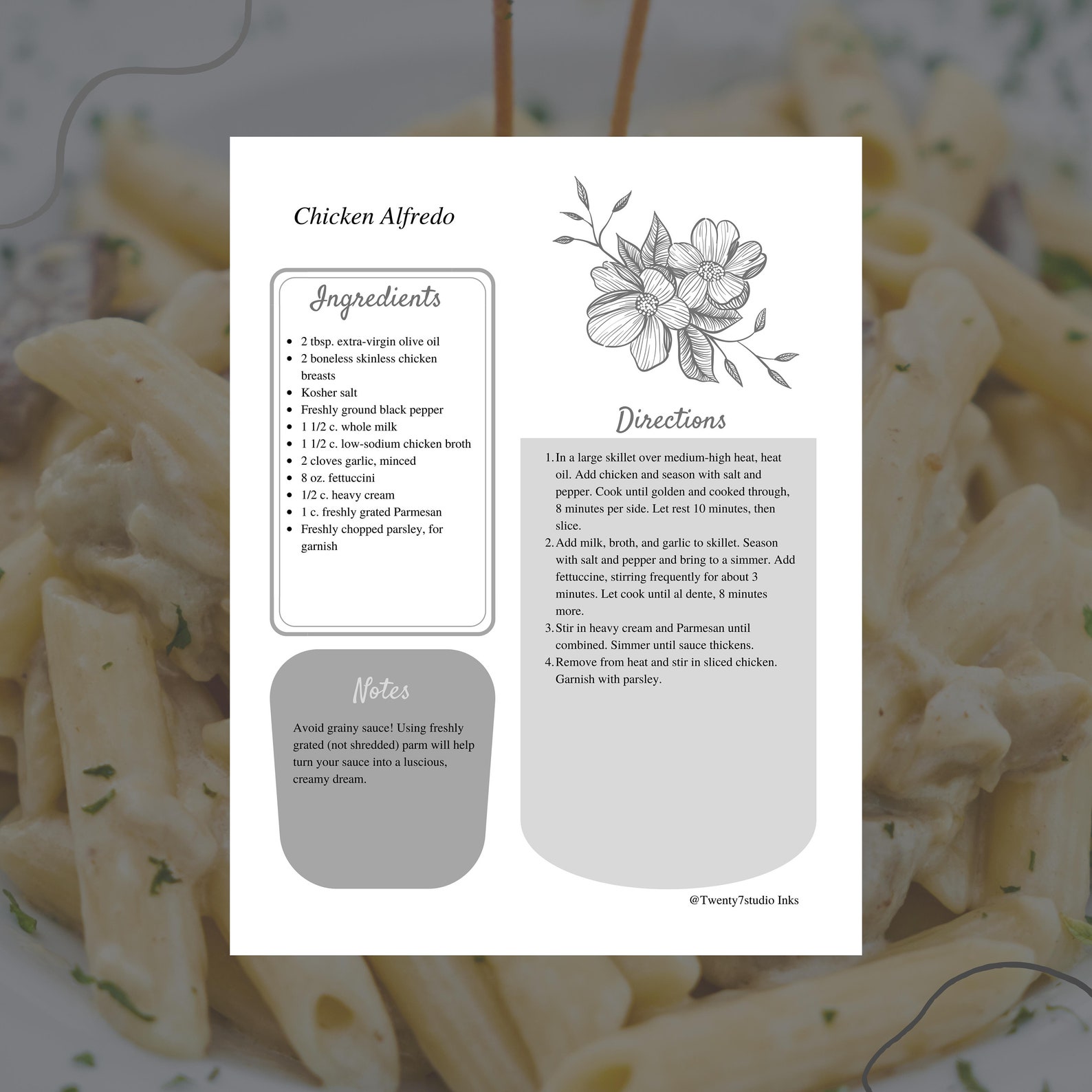 Editable Recipe Template Printable Recipe Template Digital Download ...