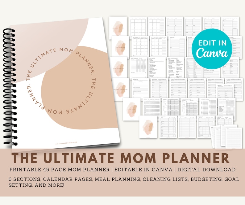 Printable Ultimate Mom Planner - Instant Download Editable Planner - Etsy