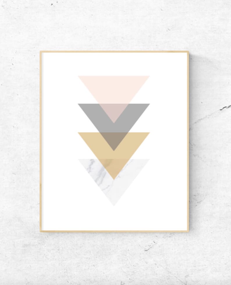 Geometric Triangles Wall Art - Digital Prints, Instant Download - Home ...