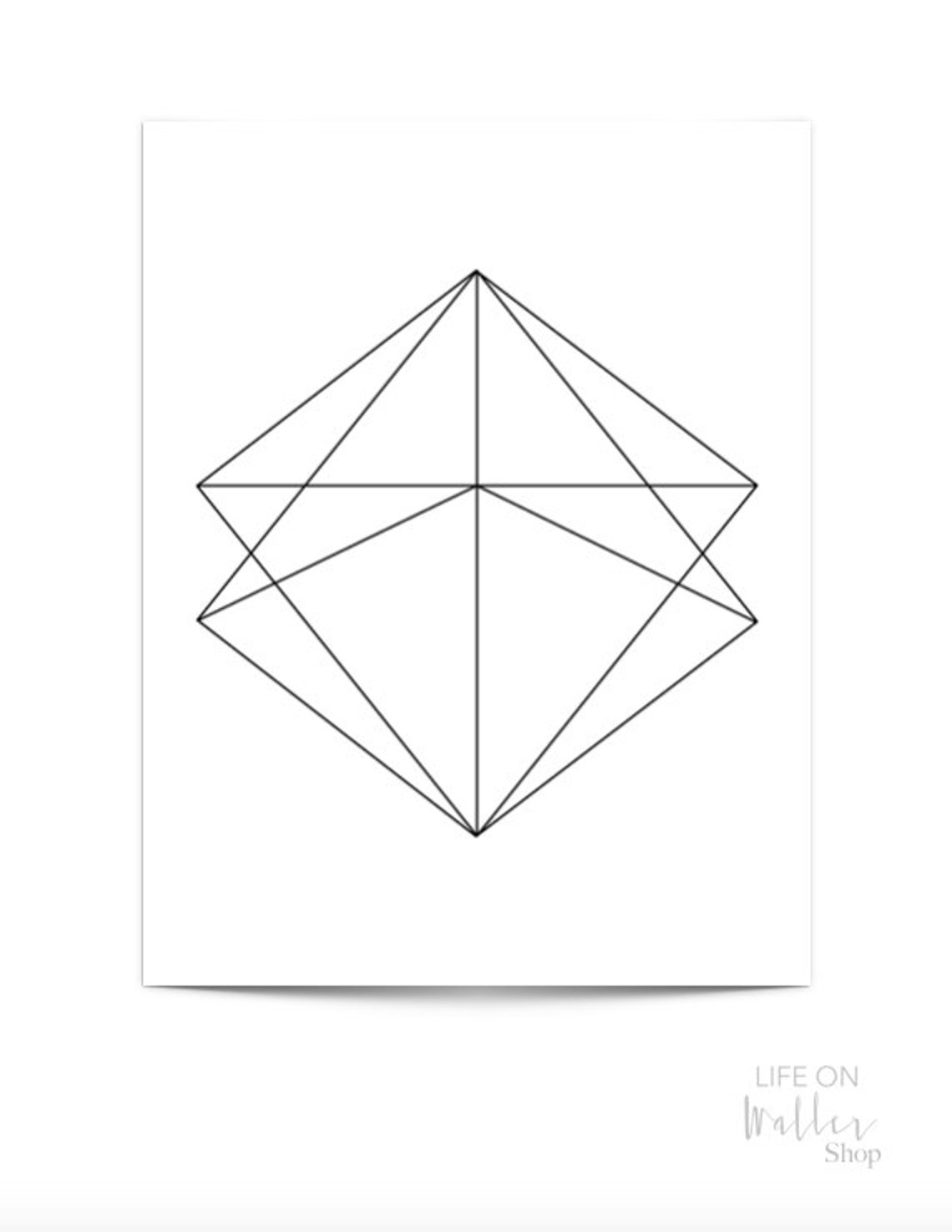 Geometric Diamond Minimalist Wall Art - Digital Print, Instant Download ...