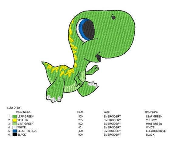 Instant Download: Cute Baby Dinosaur Machine Embroidery Design | Etsy