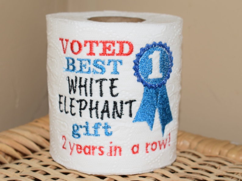 Instant Download: Best White Elephant Gift Blue Ribbon First | Etsy