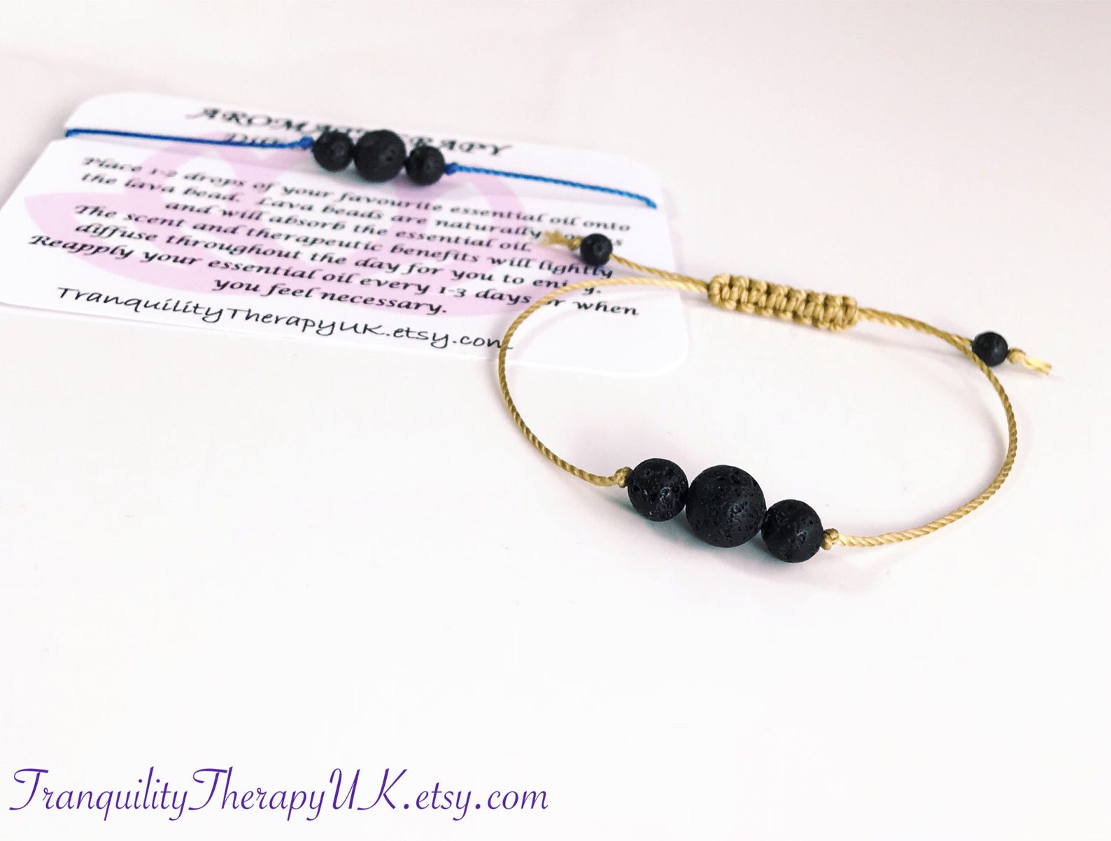Aromatherapy Diffuser Bracelet With Information Card. | Etsy UK
