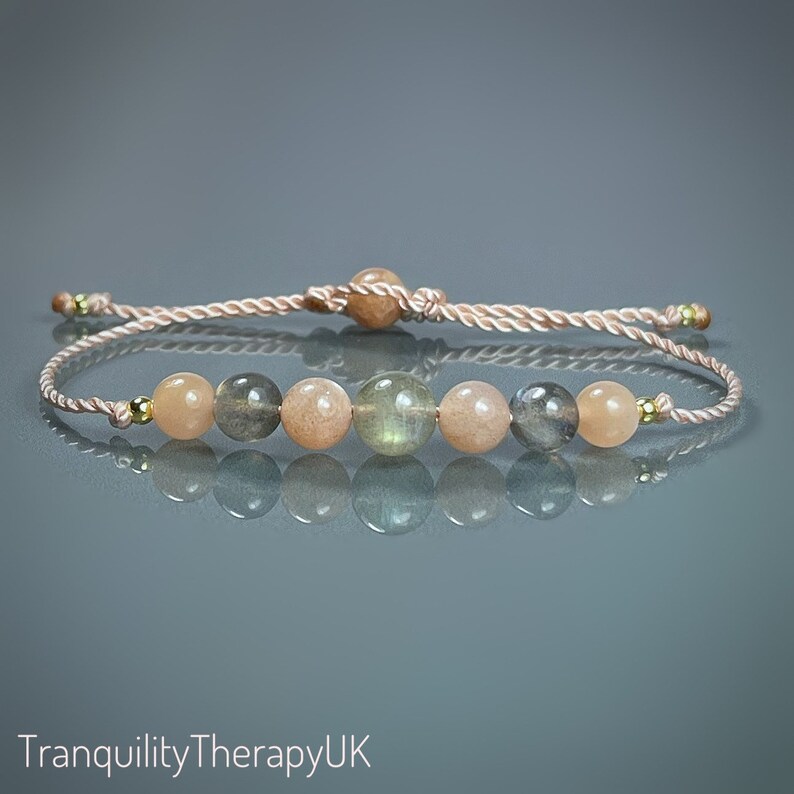 Sunstone & Labradorite Gemstone Bracelet. AA Grade - Etsy UK