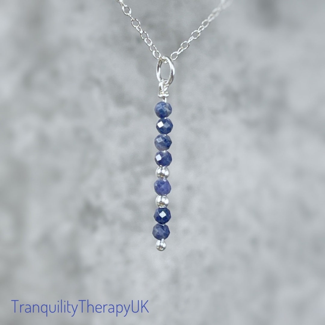 Sapphire Necklace. Birthstone Gifts. Birthday Gift. Sapphire Pendant ...