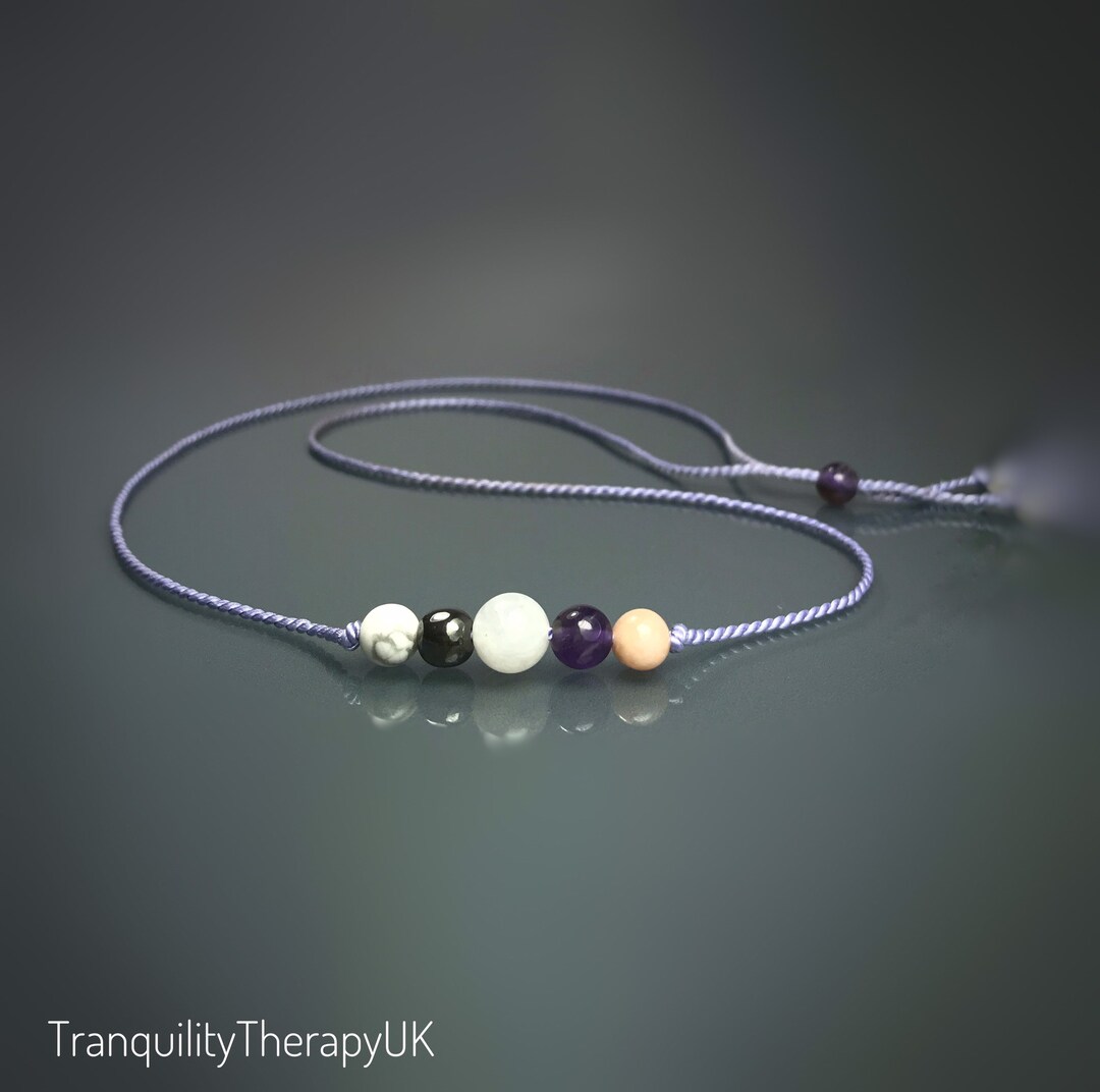 Crystal Sleep Aid Necklace: Amethyst, Howlite & Moonstone - Etsy