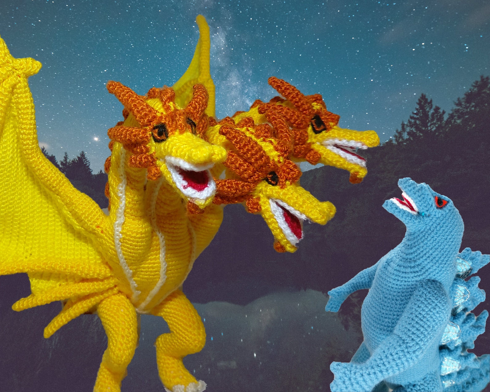Crochet King Ghidorah, the Gold Dragon English Crochet Pattern for ...