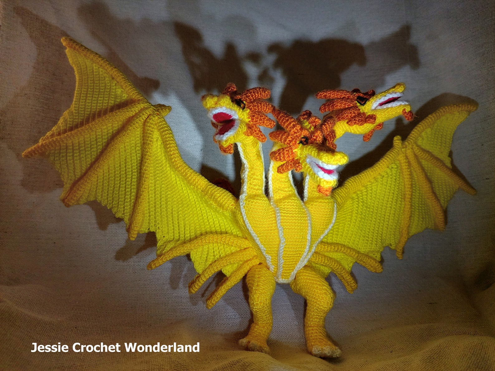 Crochet King Ghidorah, the Gold Dragon English Crochet Pattern for ...