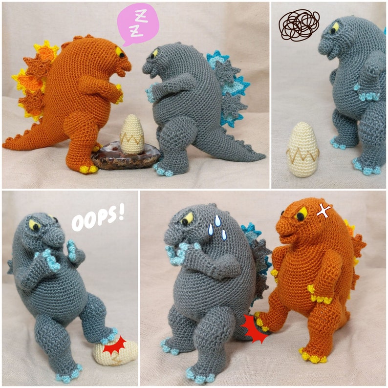Crochet Godzilla Couple_ Godzilla Monsterverse _ PDF English | Etsy