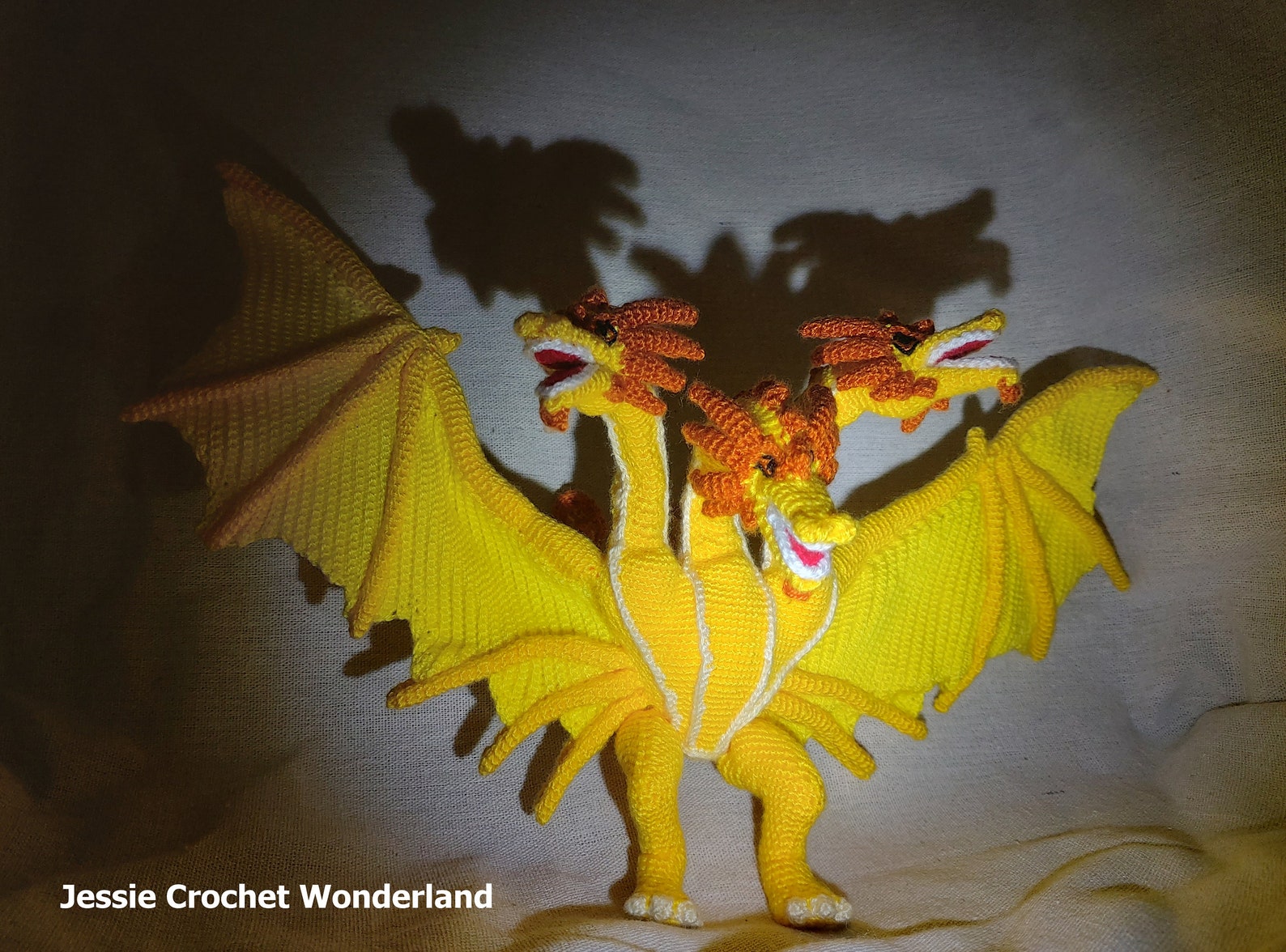 Crochet King Ghidorah, the Gold Dragon English Crochet Pattern for ...