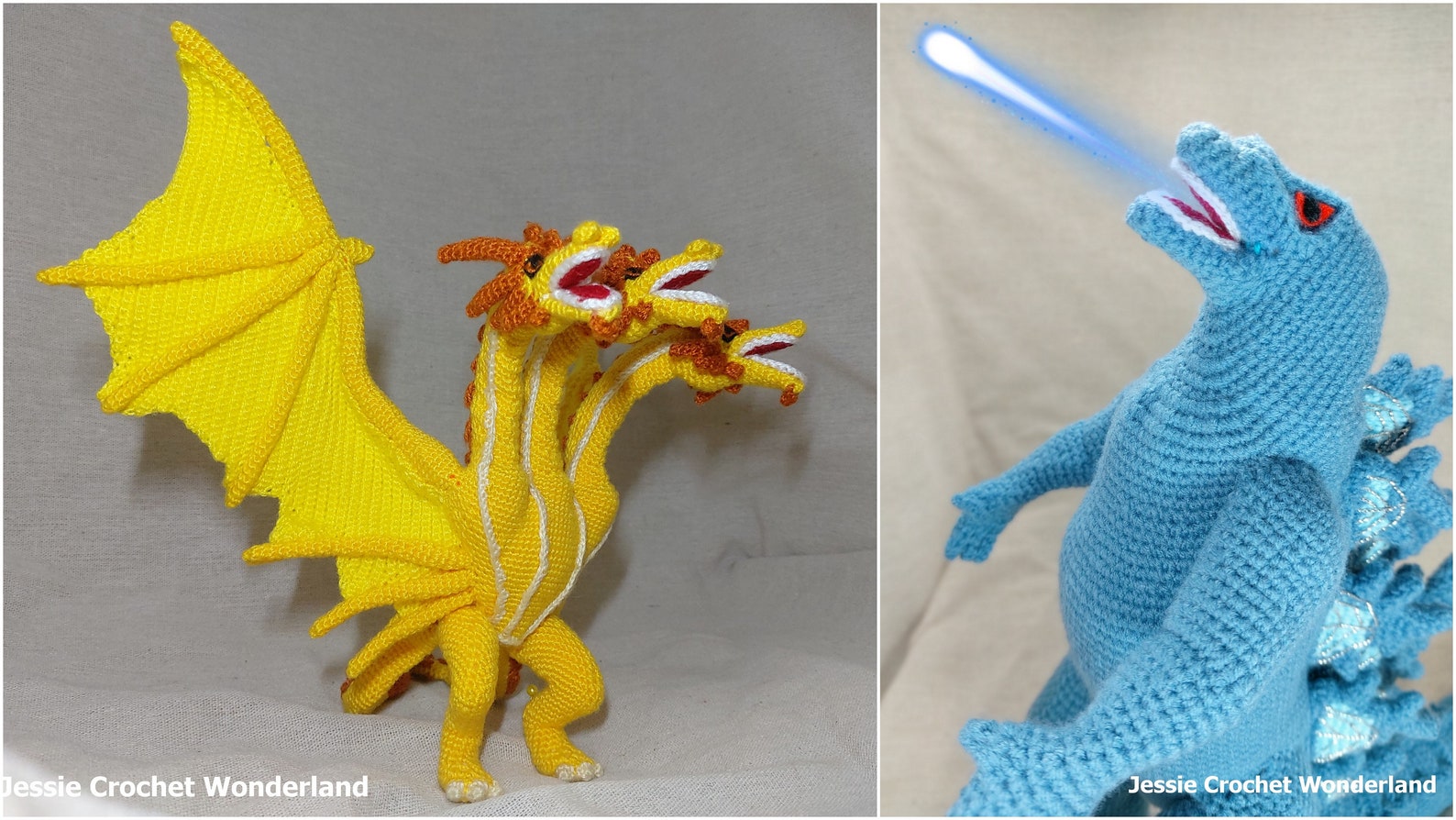 Crochet King Ghidorah, the Gold Dragon English Crochet Pattern for ...